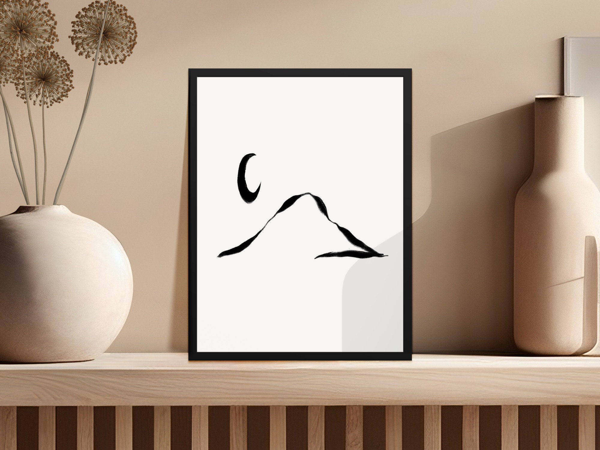 Lark Manor Minimalist Mountain Art Black and White Graphic Design ...