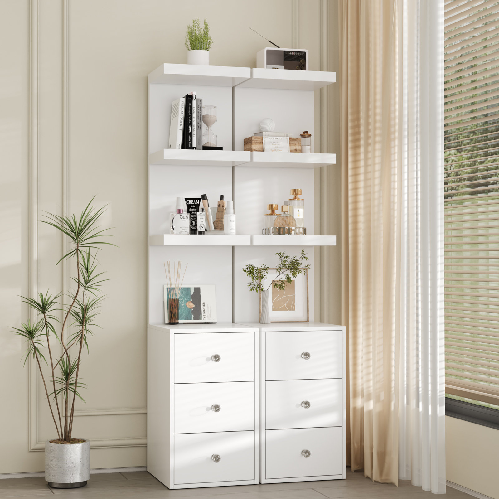 Ivy Bronx Vanity Side Table With Open Shelf & 3 Drawers – Multi ...