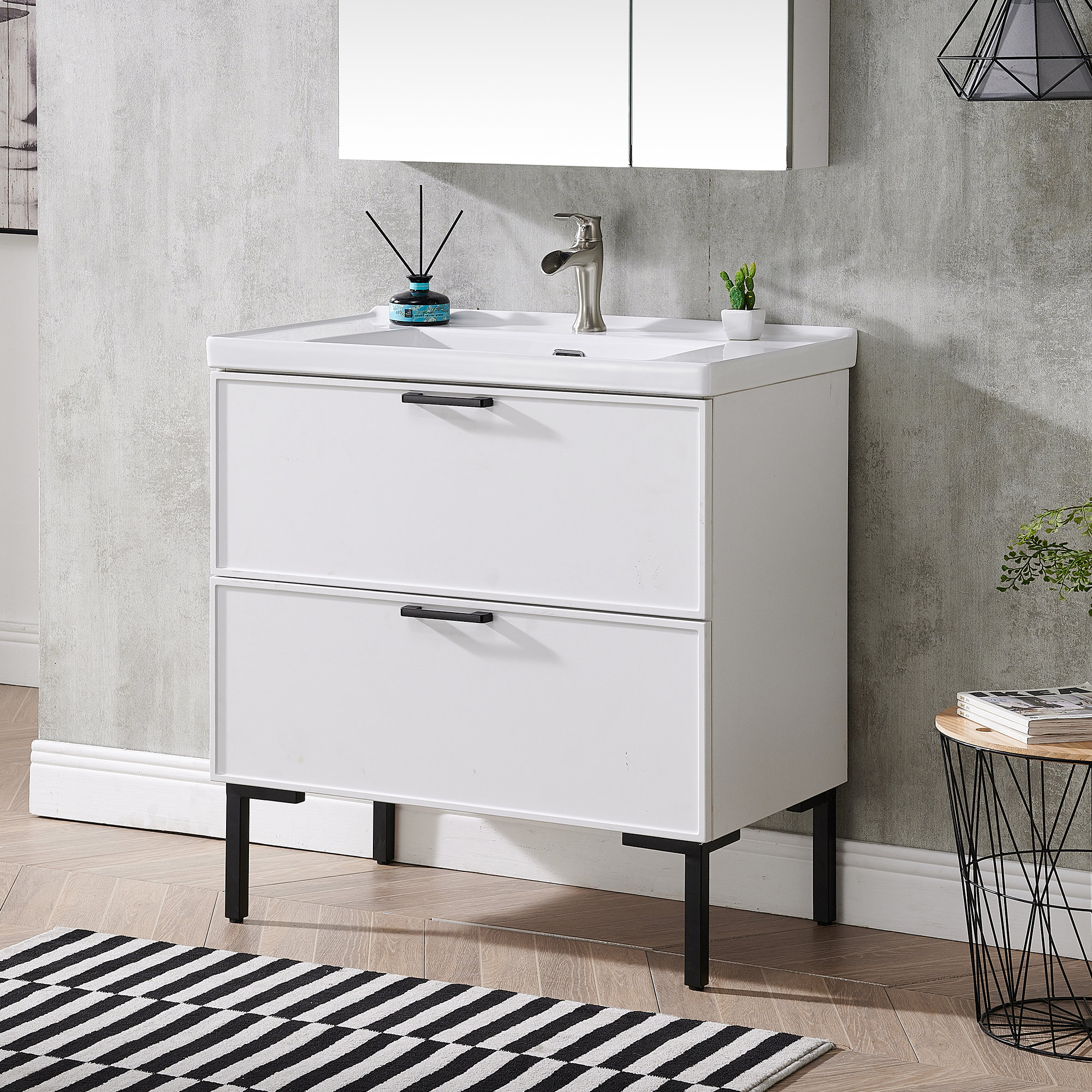 Ebern Designs Kymir 32'' Single Bathroom Vanity with Ceramic Top | Wayfair