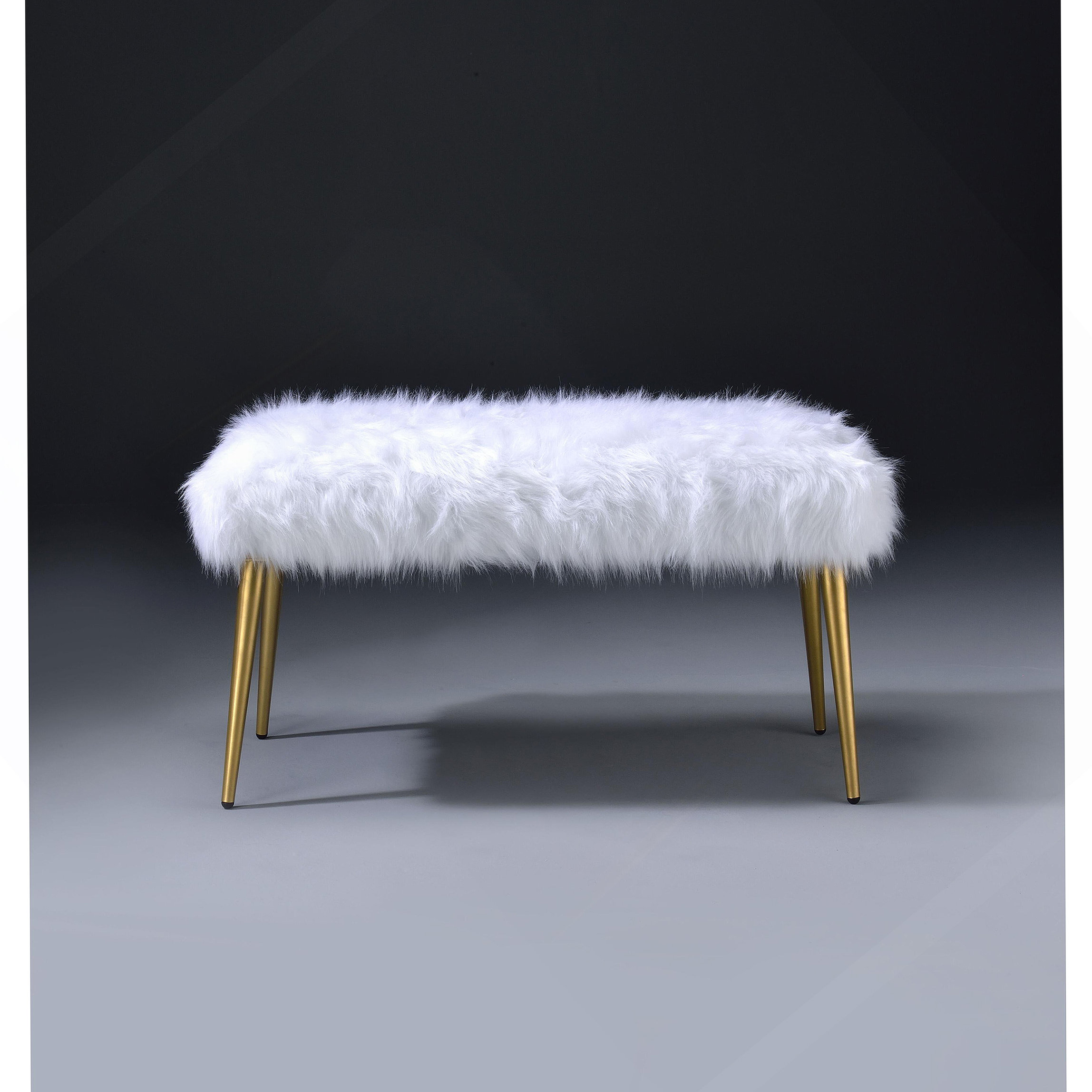 Mercer41 Bench 20 X 38 X 18,Bagley II Bench In Faux Fur & Gold | Wayfair