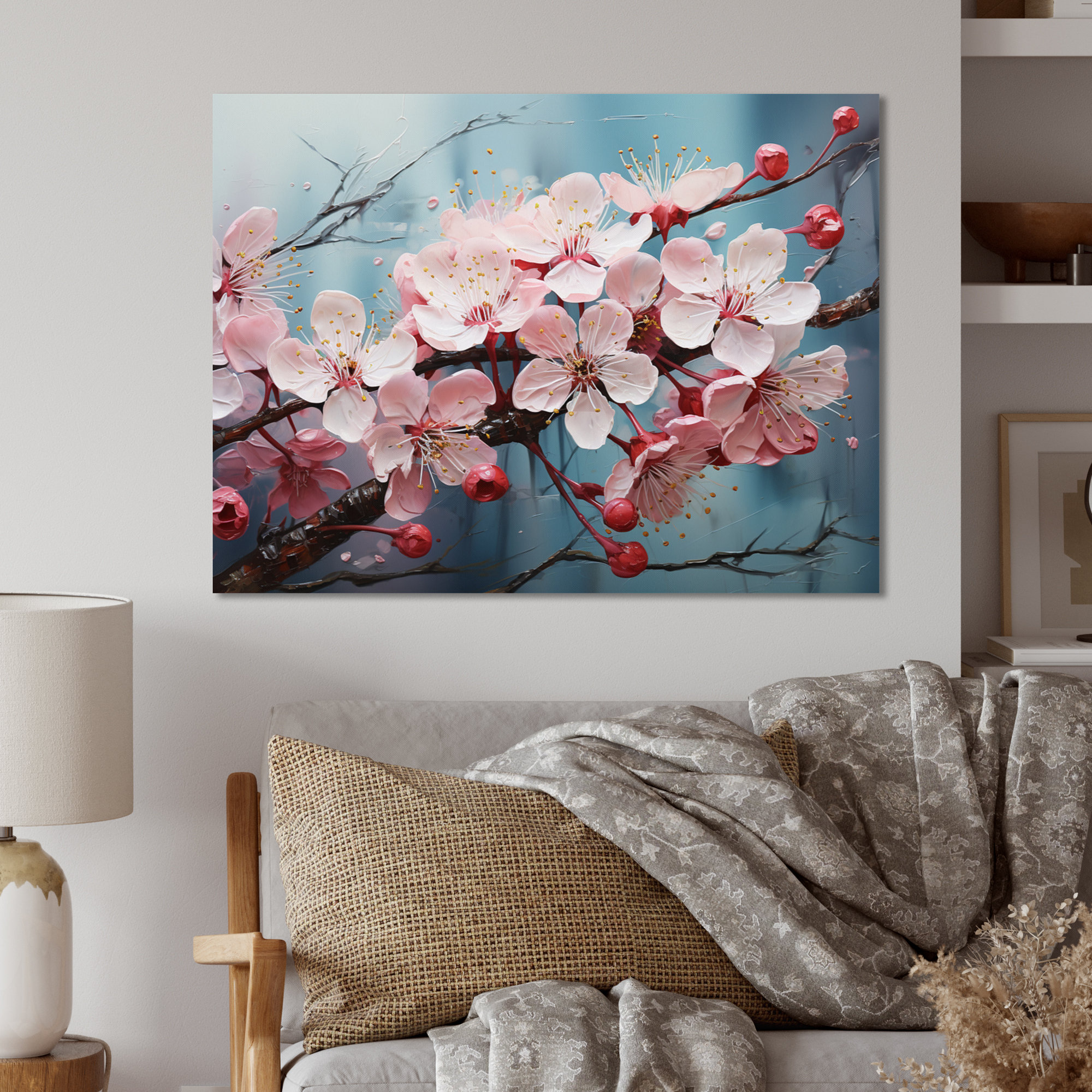 Wildon Home® Apple Blossom Impasto II - Apple Blossom Metal Wall Decor | Wayfair