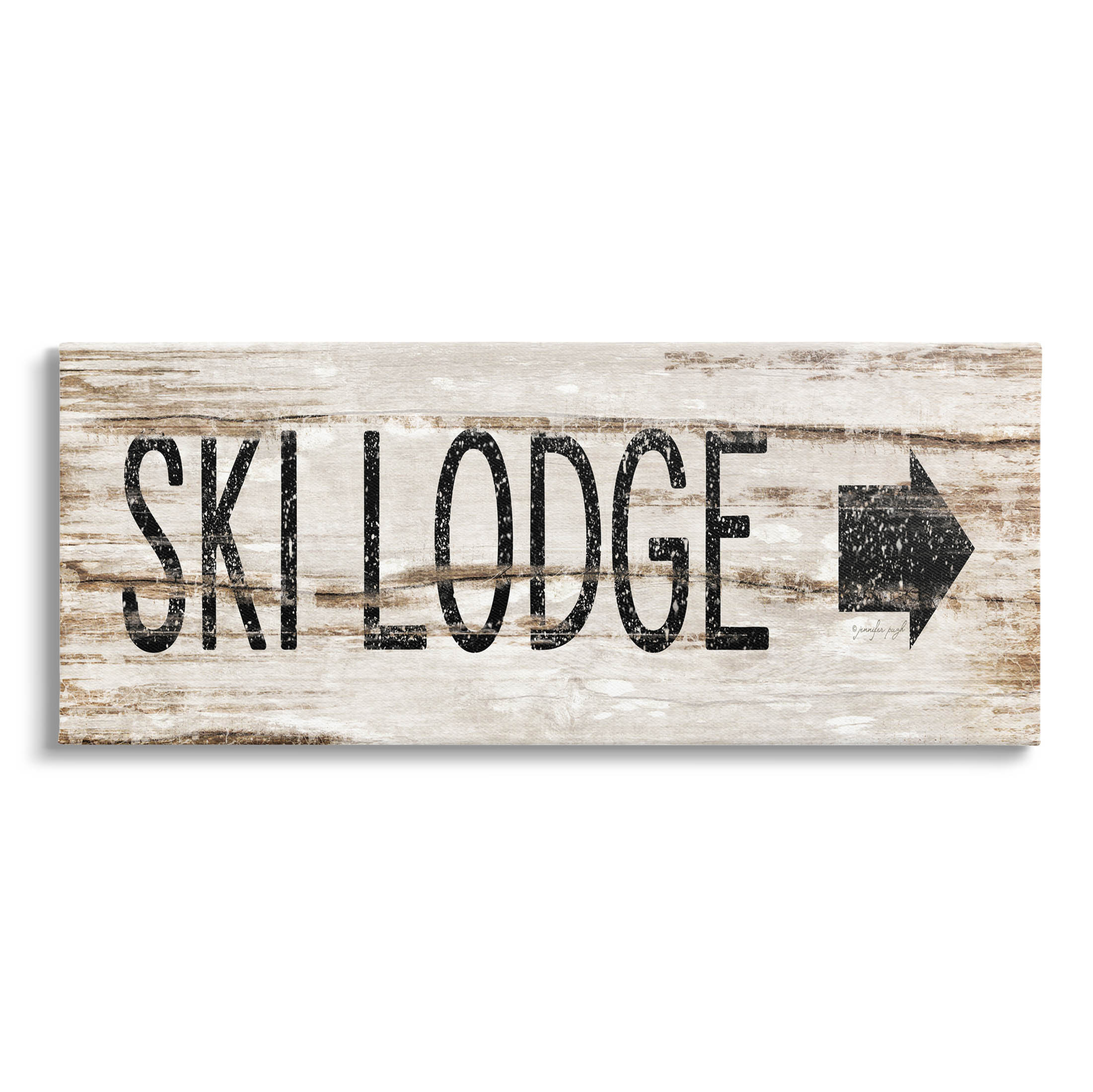 Stupell Industries " Ski Lodge Rustic Sign " by Jennifer Pugh | Wayfair