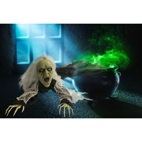 Haunted Hill Farm Scary Crawling Witch Animatronic with Lights, Sound ...