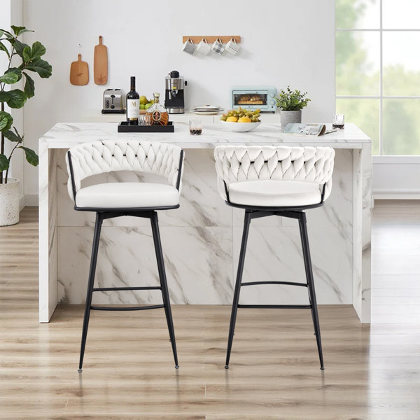 George Oliver Upholsted 180 ° Rotating Bar Stools | Wayfair