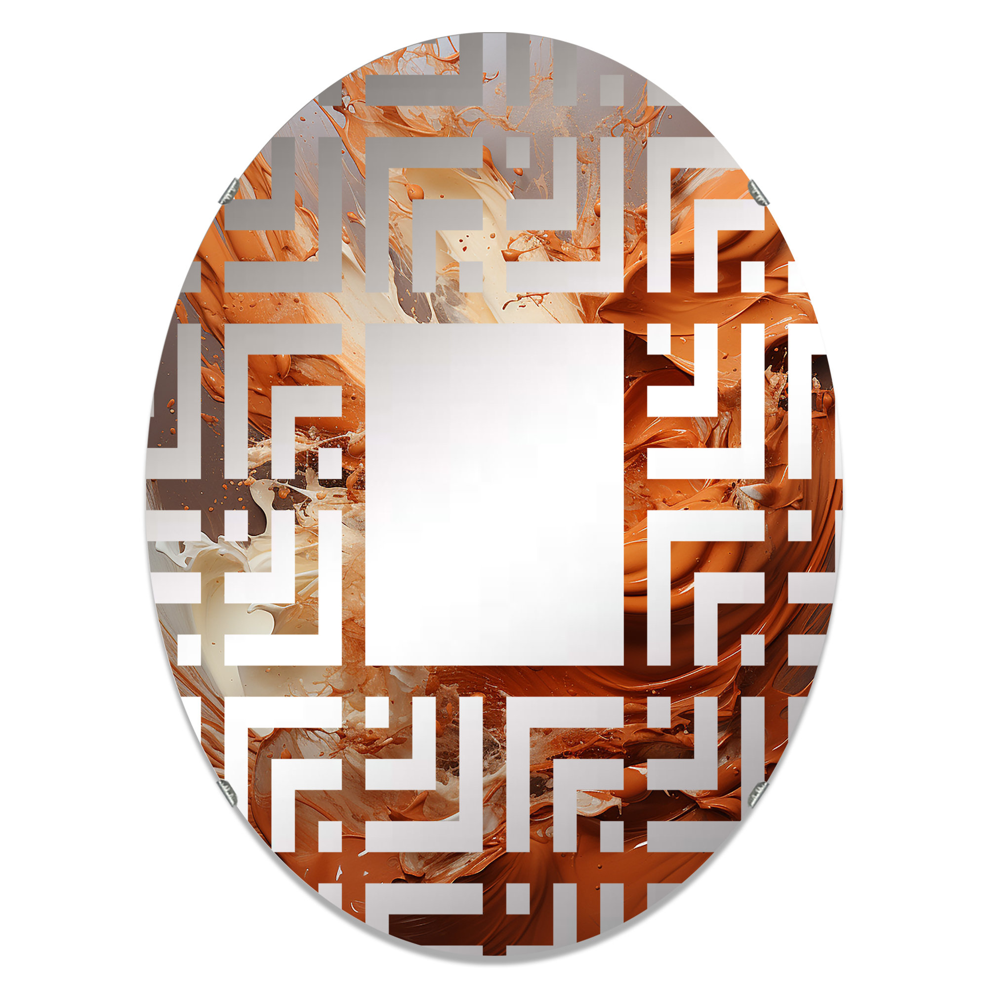 East Urban Home Tempting Cocoa Tempest - Maze Decorative Mirror-MIR109716-Oval | Wayfair