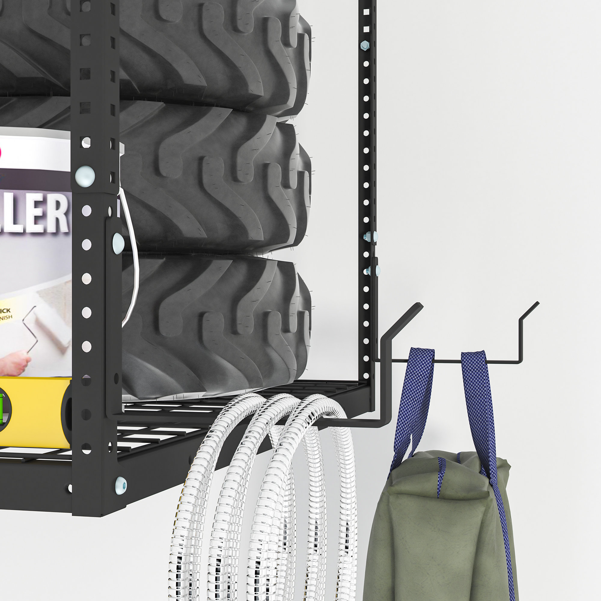 Rebrilliant Marzio Steel Height -Adjustable Ceiling Mounted Rack ...