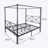 Gracie Oaks Metal CaNopy Bed Frame, Platform Bed Frame Queen with X ...