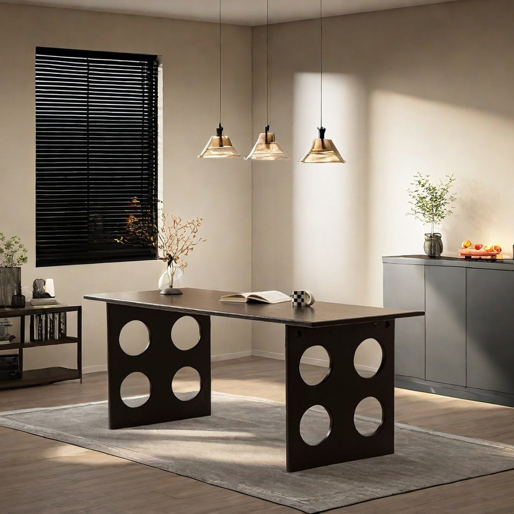 Beicang Home Modern Geometric Style All Solid Wood Dining Table | Wayfair