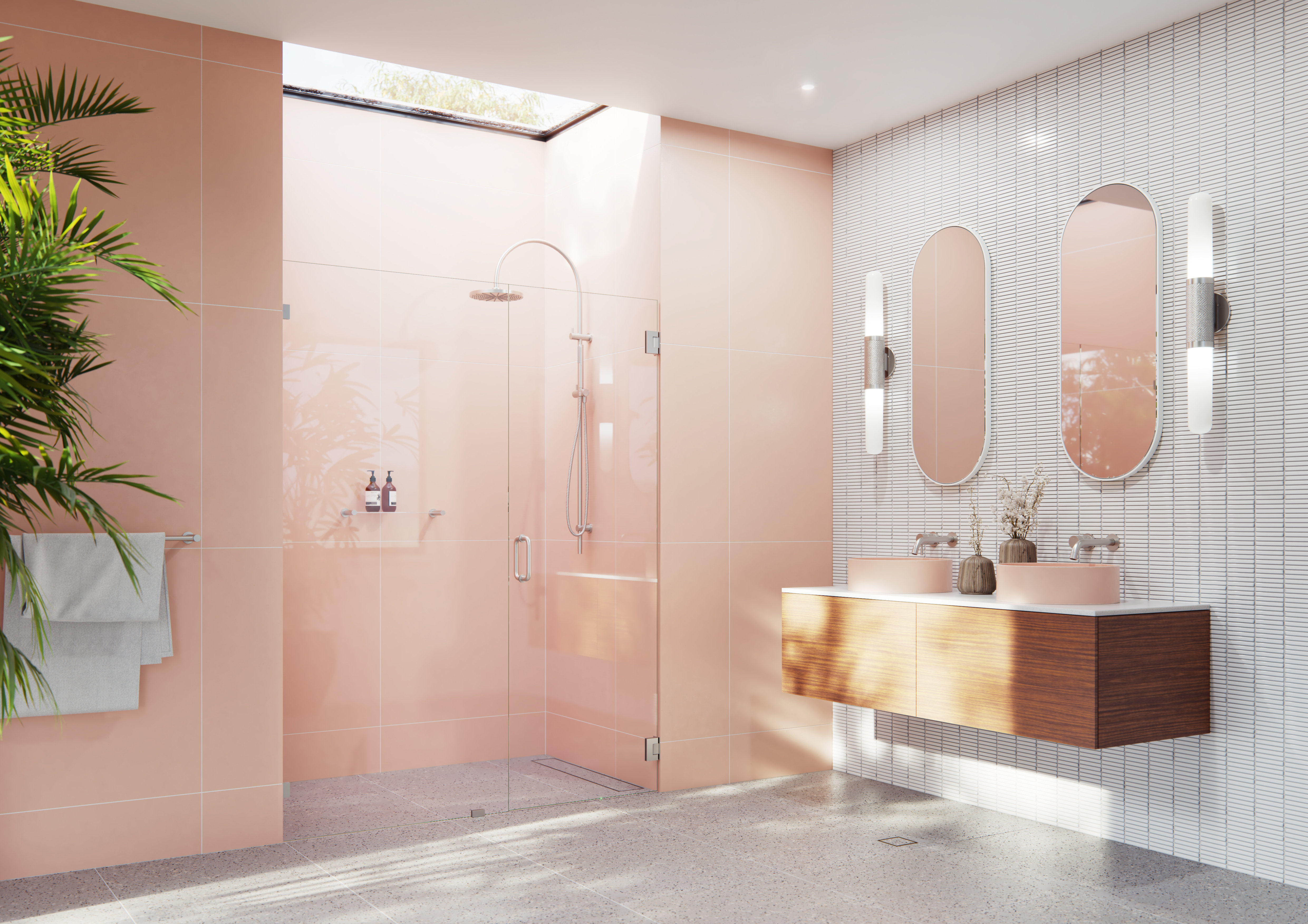 Glass Warehouse Illume 60.25 in. x 78 in. Fully Frameless Wall Hinge ...