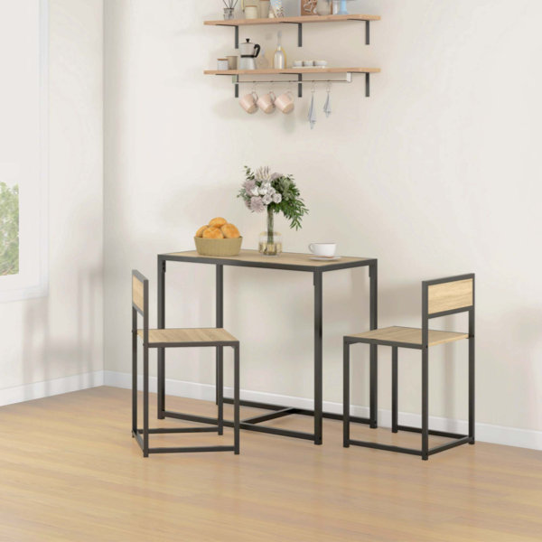17 Stories 3-Piece Industrial Dining Table Set for 2 Person, Kitchen ...