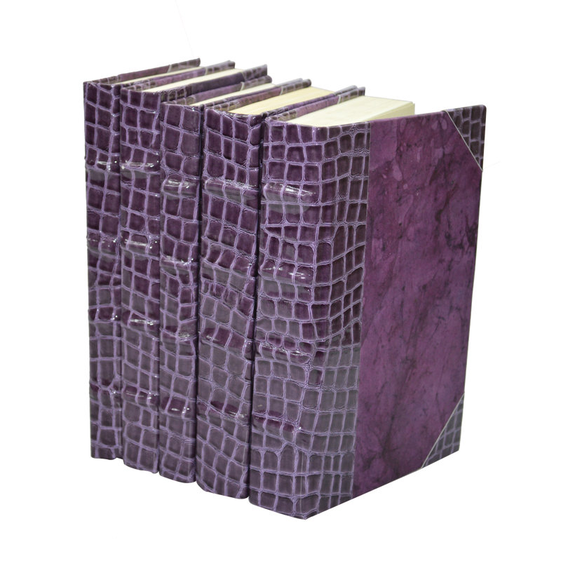 Leather Books 5 Piece Exotic Croc II Decorative Book Set | Perigold