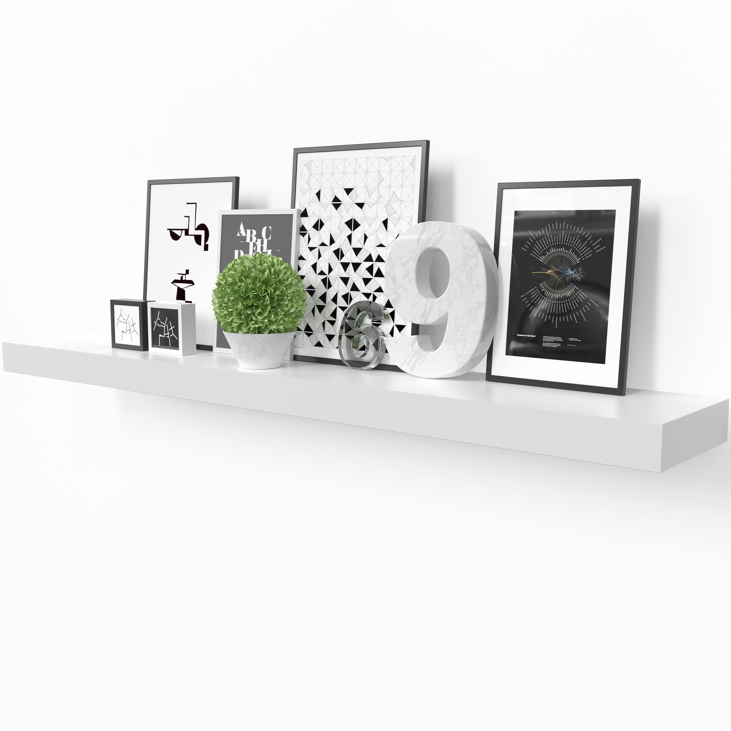 Ballucci Sydney 36" W x 6" D Floating Shelf with Invisible Wall Mount ...