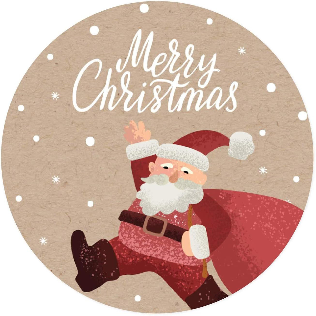 Ophelia & Co. Christmas Round Circle Gift Sticker Labels, Kraft Brown ...