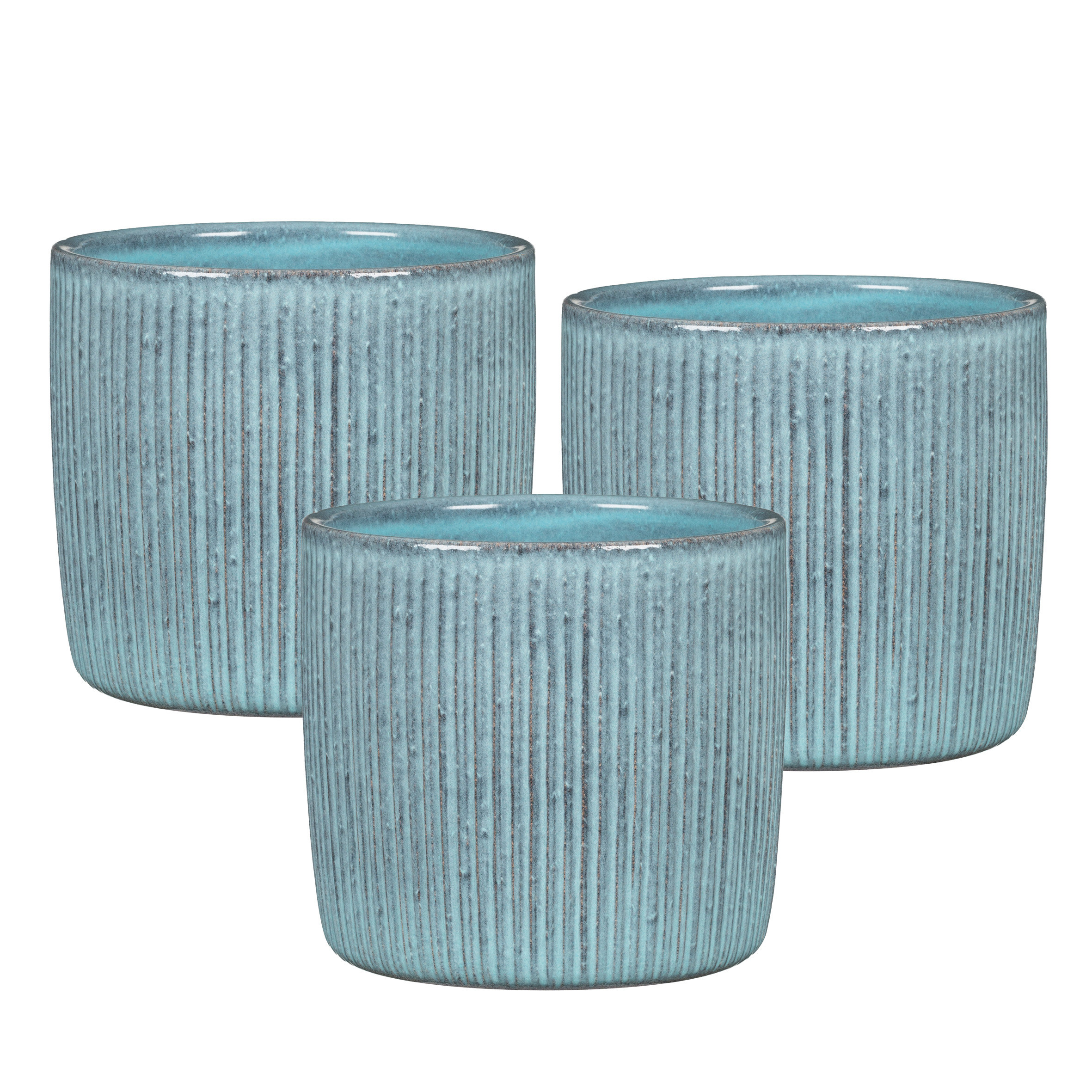 Dakota Fields Set Of 3 Scheurich Solido, Flower Pot Made Of Ceramics | Wayfair