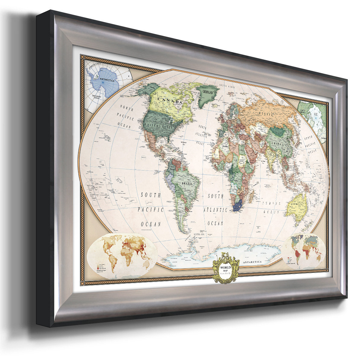 Trinx Push Pin Map Framed On Canvas Print - Wayfair Canada