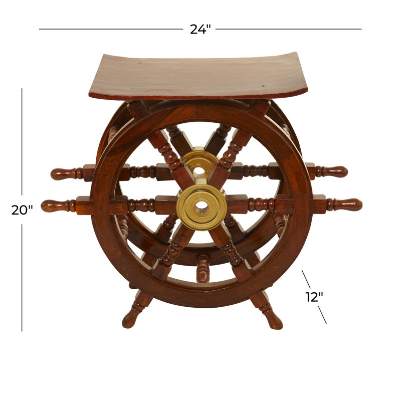 Longshore Tides Abryana 19.55'' Tall Solid Wood Wheel End Table ...