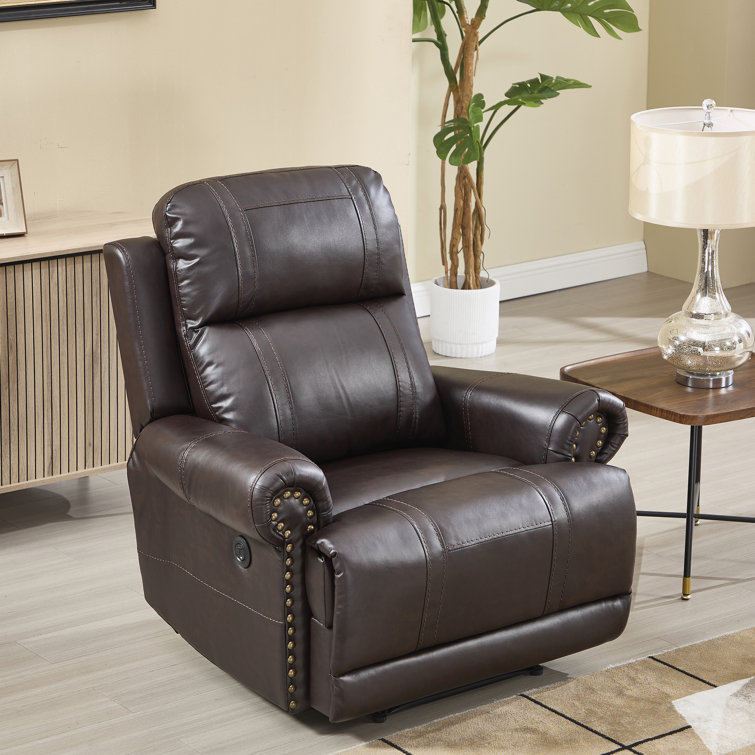 Red Barrel Studio® Dulles 39'' Wide Classic Nail Trimed Faux Leather ...