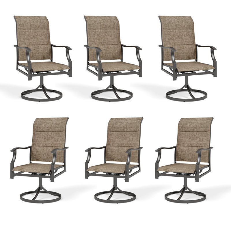 Red Barrel Studio® 6pcs Swivel Patio Dining Chairs Sling Chairs ...