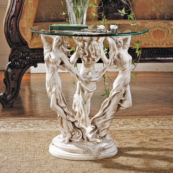 Astoria Grand Beldin Glass Top Figurine End Table & Reviews | Wayfair