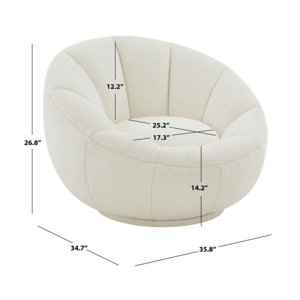 AllModern Dama 35.8" W Swivel Barrel Chair | Wayfair