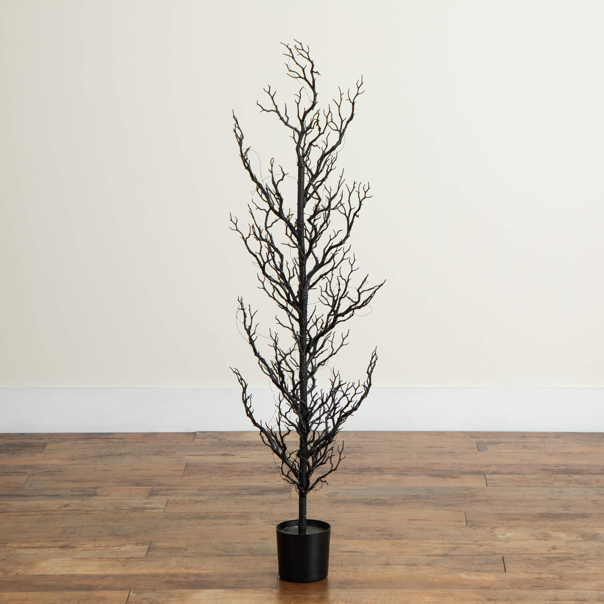Ebern Designs Pre-Lit Artificial Halloween Black Spooky Twig Tree With ...