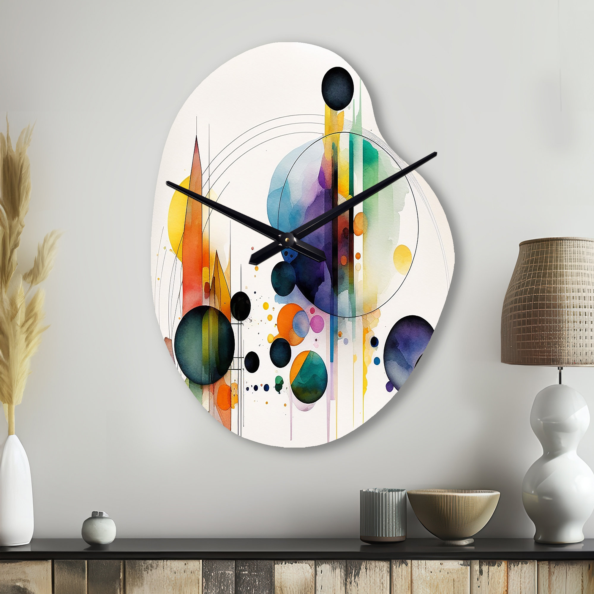 Design Art Multi-Color Watercolor Geometric Art I - Geometric Irregular ...