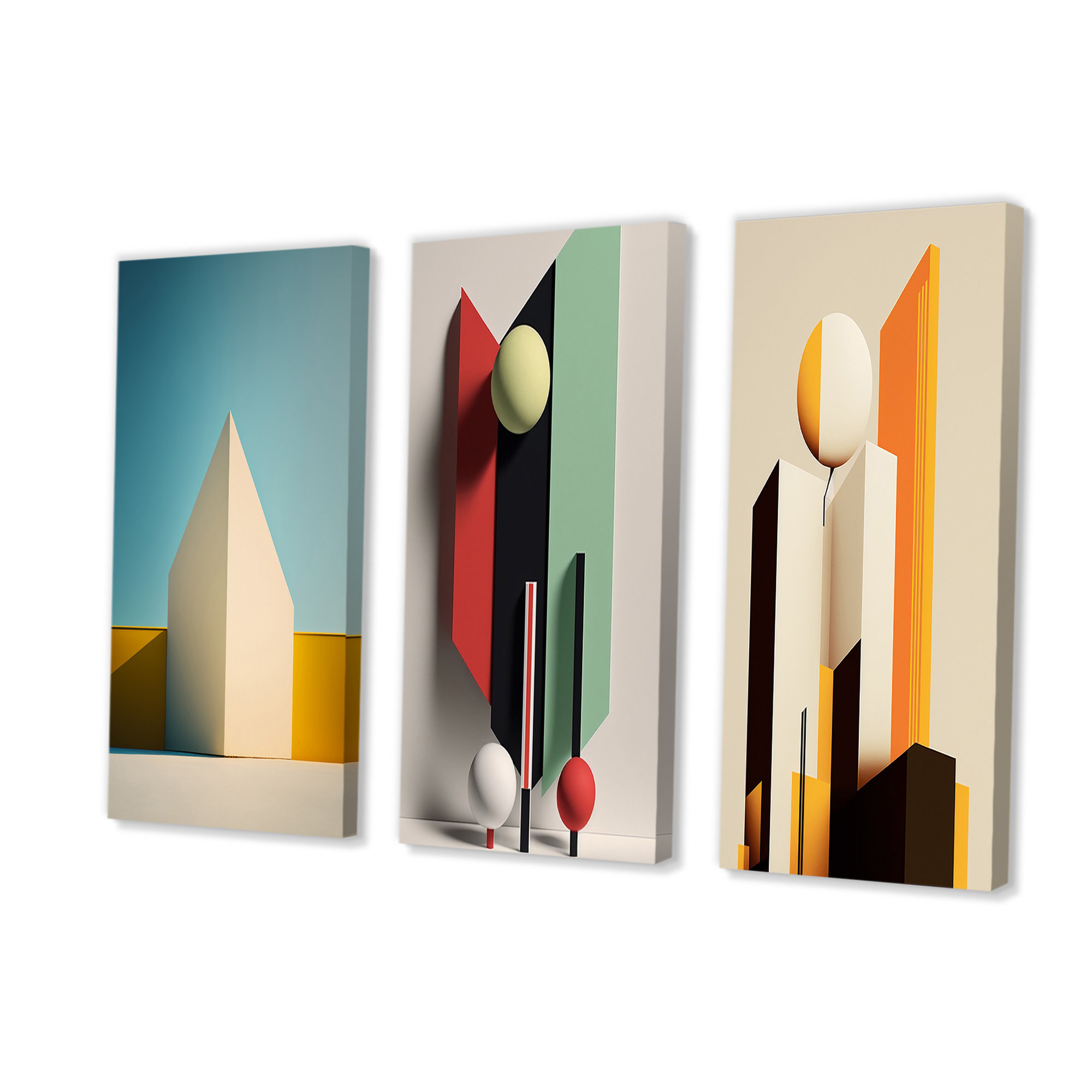 Design Art Reality Of Essential Shapes IV - Minimalism Art Set of 3 ...