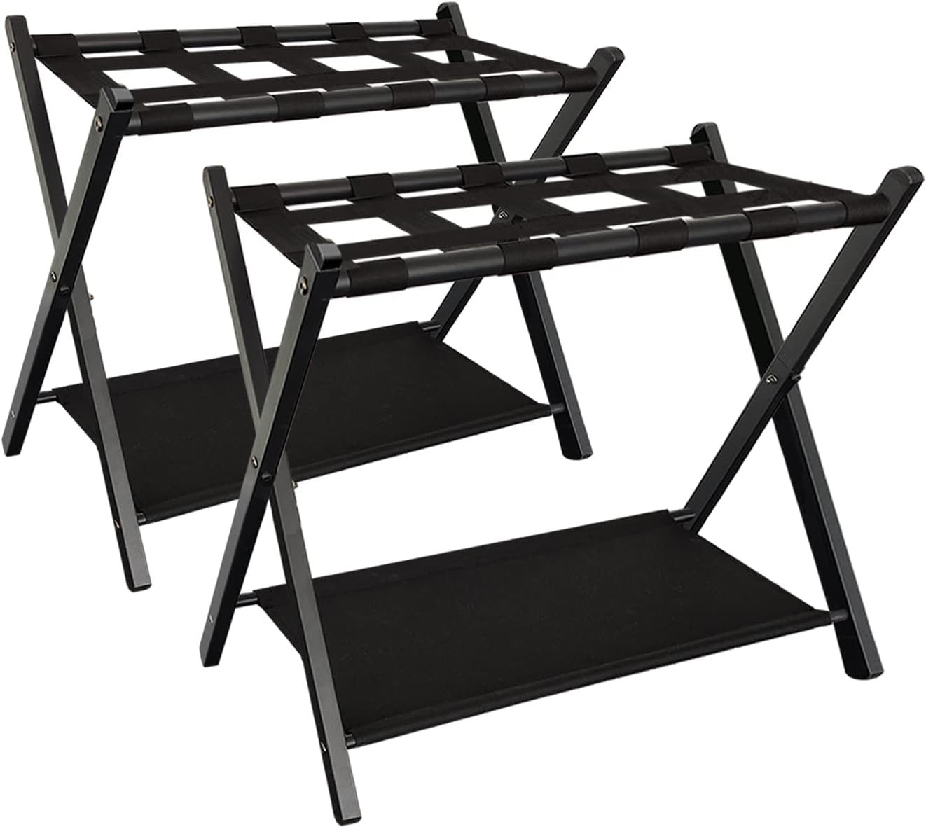 Co-t Heavy-Duty Folding Luggage Rack With Shelf, Foldable Metal ...