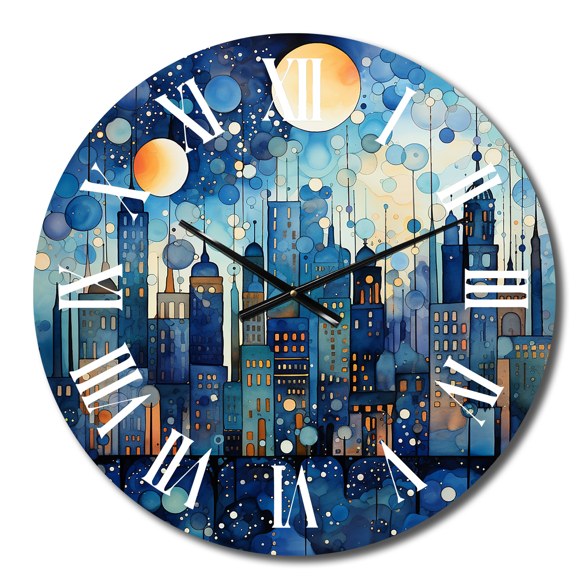 East Urban Home Urban Utopia III - Abstract Collages Wall Clock | Wayfair
