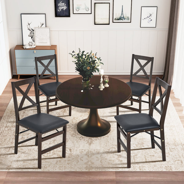 Breakwater Bay Padded Cross Back Folding Dining Chair Side Chairs | Wayfair