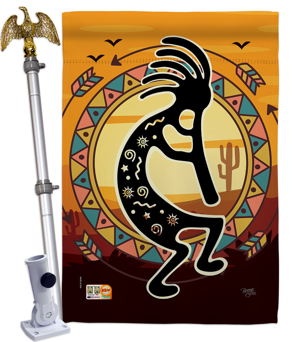 Breeze Decor Kokopelli Playing Flute 2-Sided Polyester 40" H x 28" W ...