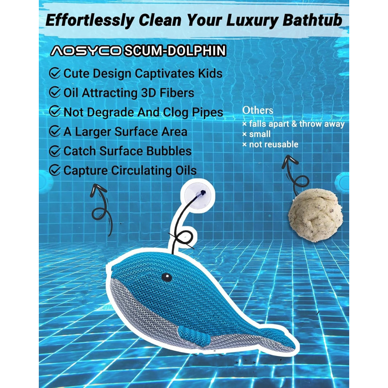 Amgo Blue Whale Tub Scum Absorber for Hot Tub Water Cleaning | Wayfair