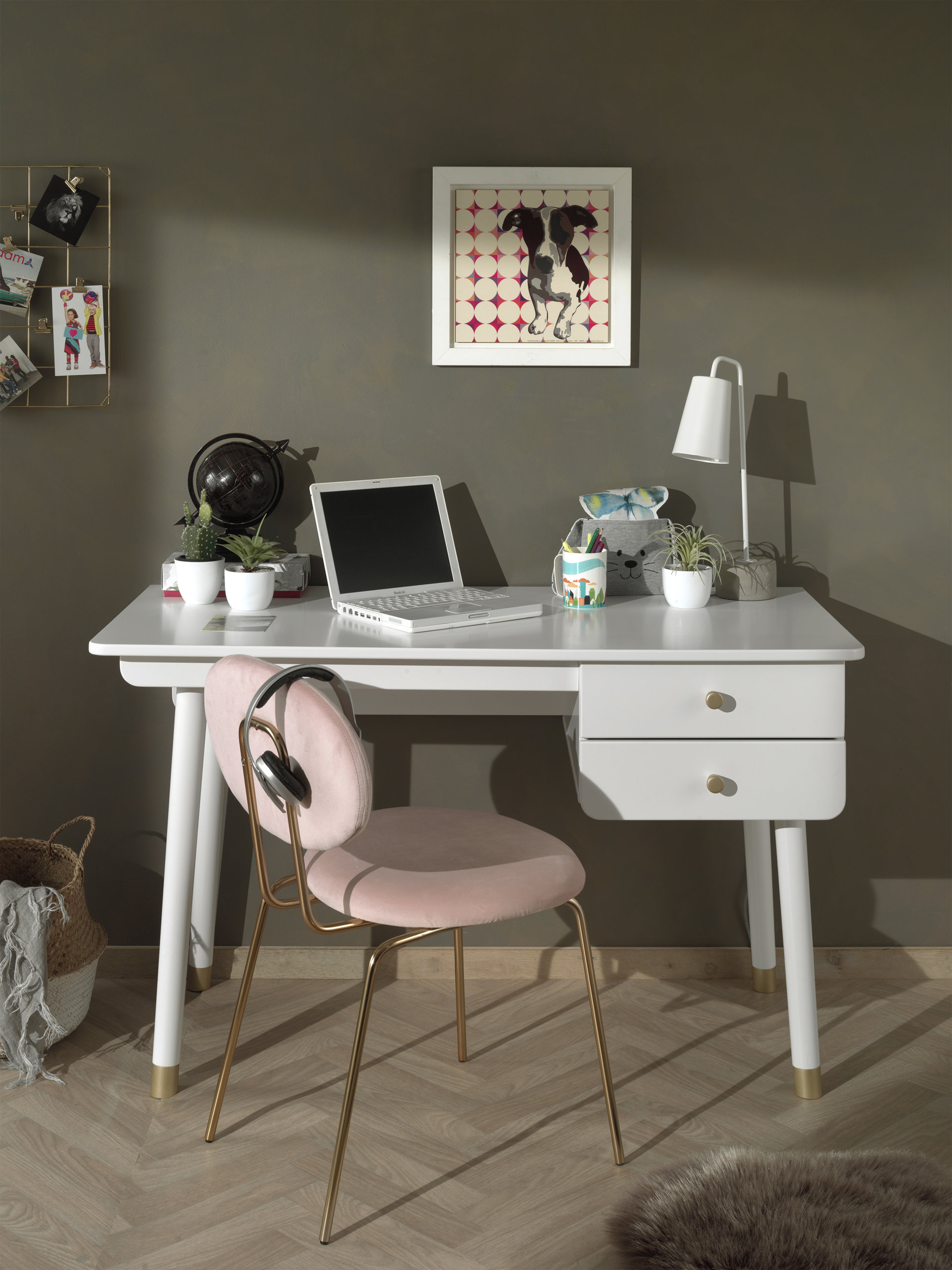 Vipack Billy Desk With 2 Drawers, Finish Satin White | Wayfair.co.uk