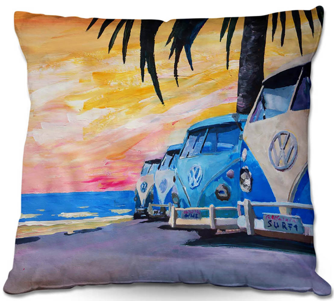 DiaNoche Designs Couch VW Bus Line Throw Pillow | Wayfair