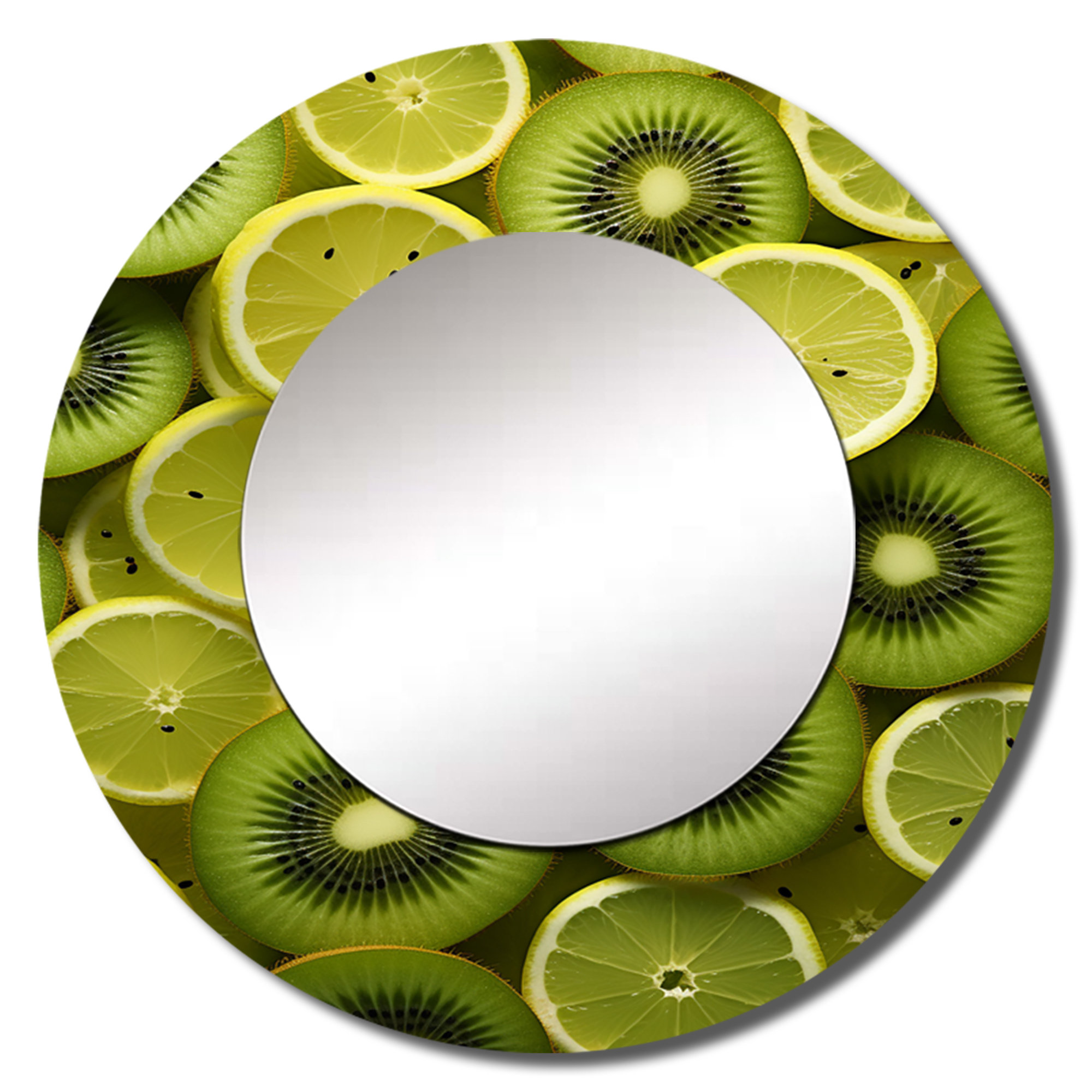 Design Art Kiwifruit Kaleidoscope I - Fruits Mirror, Traditional Round ...