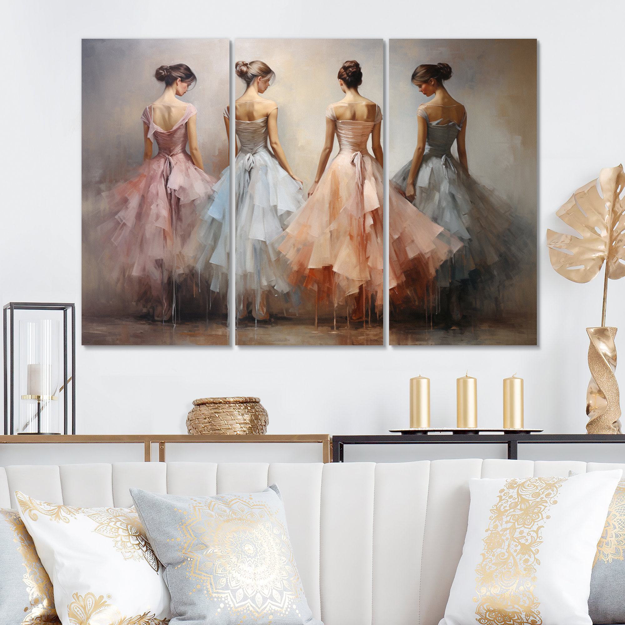 Winston Porter Dance Graceful Form On Canvas 3 Pieces Print | Wayfair