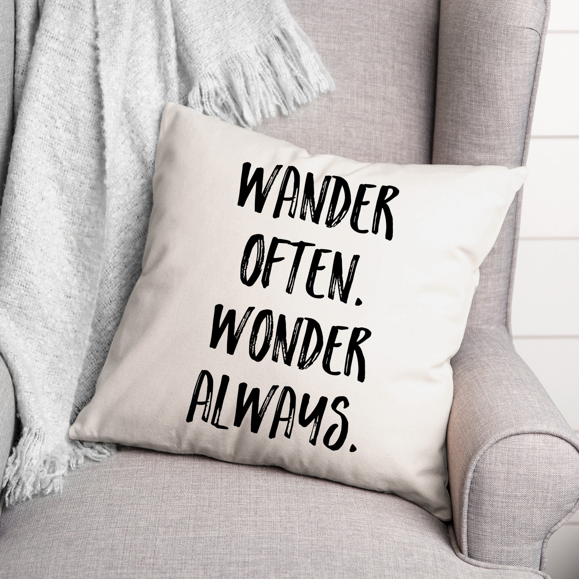 Designs Direct Creative Group Wander Often Throw Pillow | Wayfair