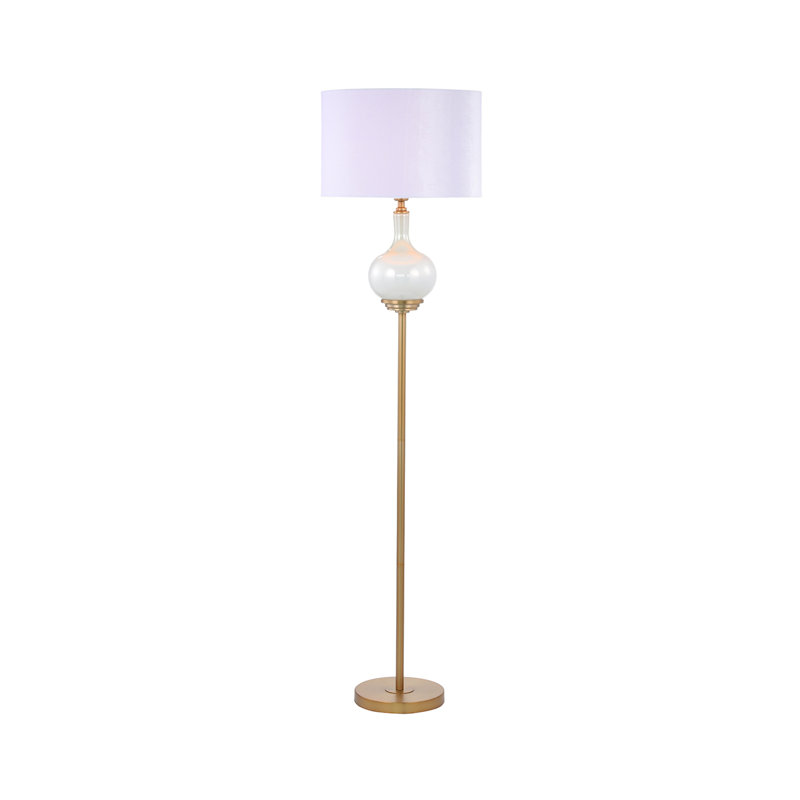 Mercer41 Tyann 165cm Tall Traditional Floor Lamp, Floor Standing Glass ...
