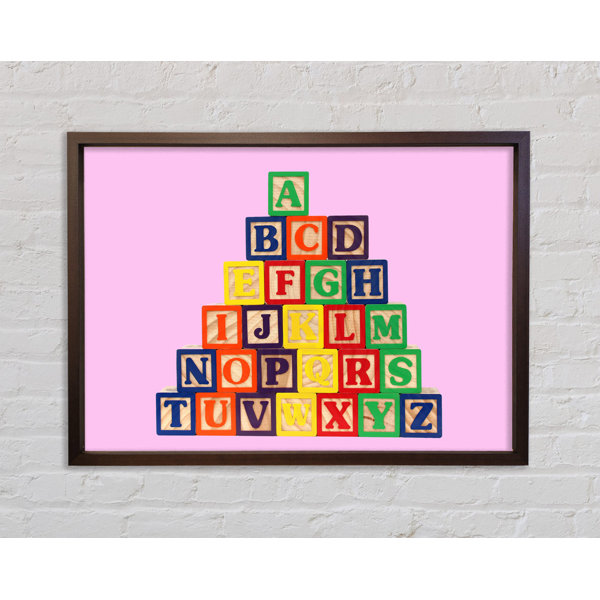 Bright Star Alphabet Blocks Pink - Single Picture Frame Print on Canvas ...