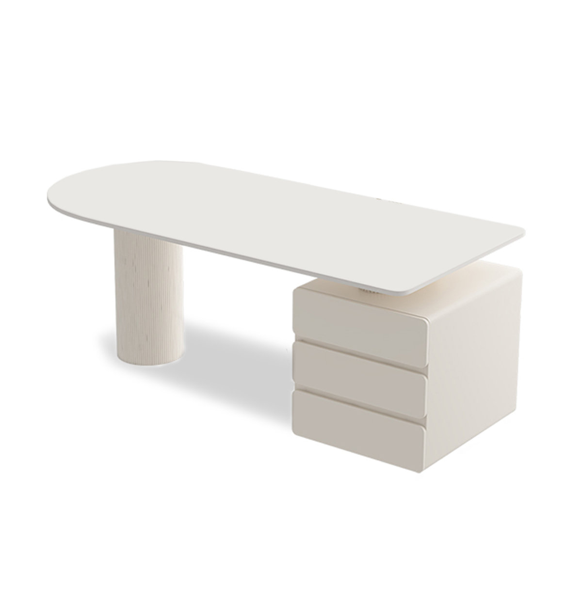 Stella Trek Minimalist Modern Pure White Sintered Stone Tabletop Office ...
