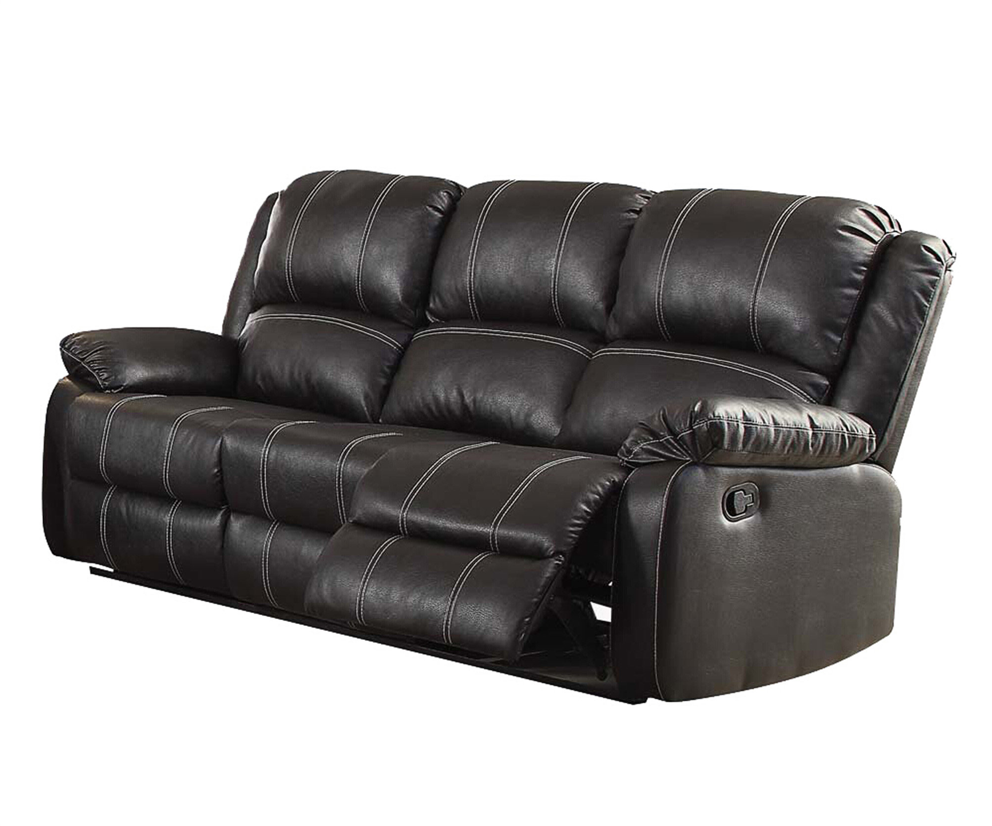 Latitude Run® Zuriel Brown Synthetic Leather Recliner Sofa Couch | Wayfair