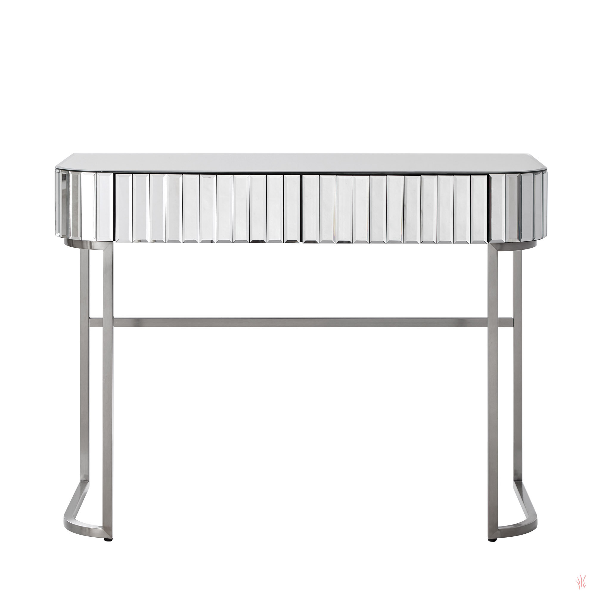 Ivy Bronx 39" Mirrored Makeup Vanity Table With Stainless Steel Base ...