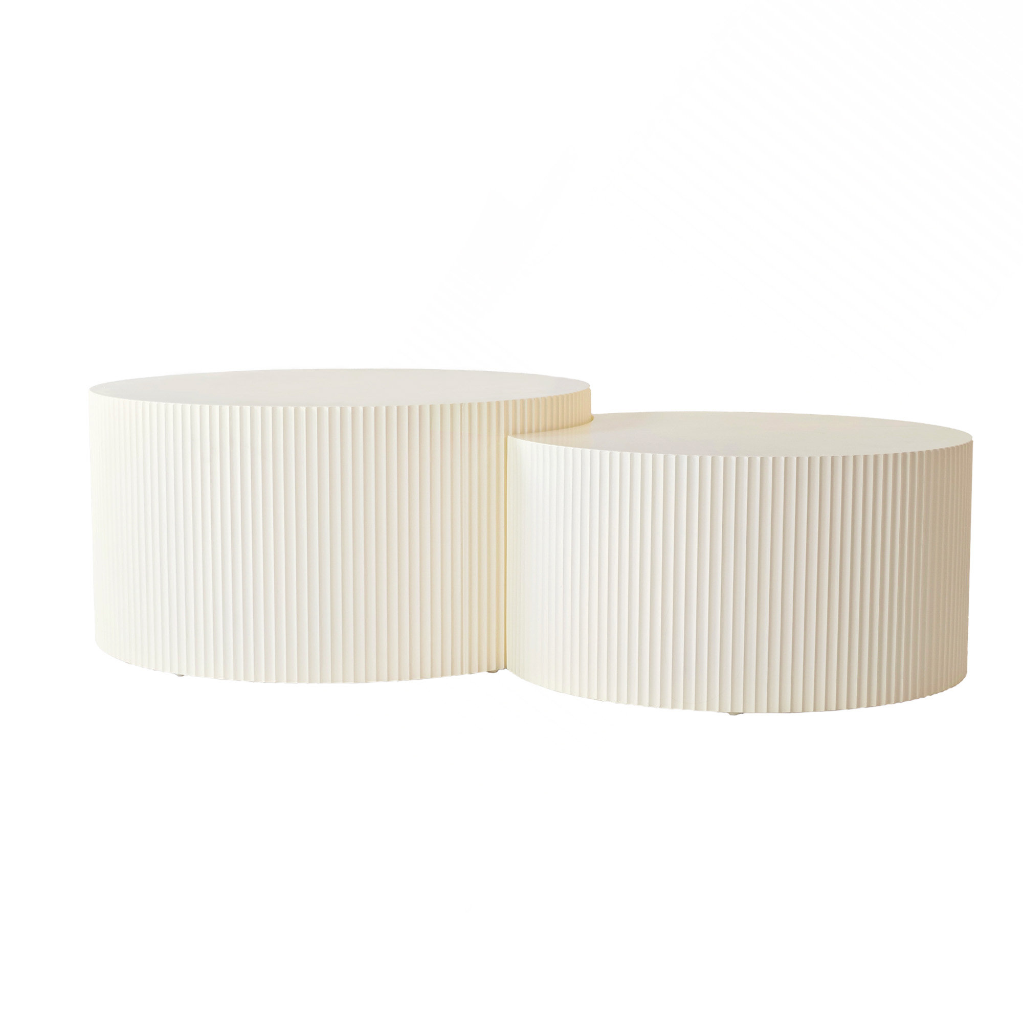 Corrigan Studio® Vertical Stripe Design Nesting Coffee Table Set For ...