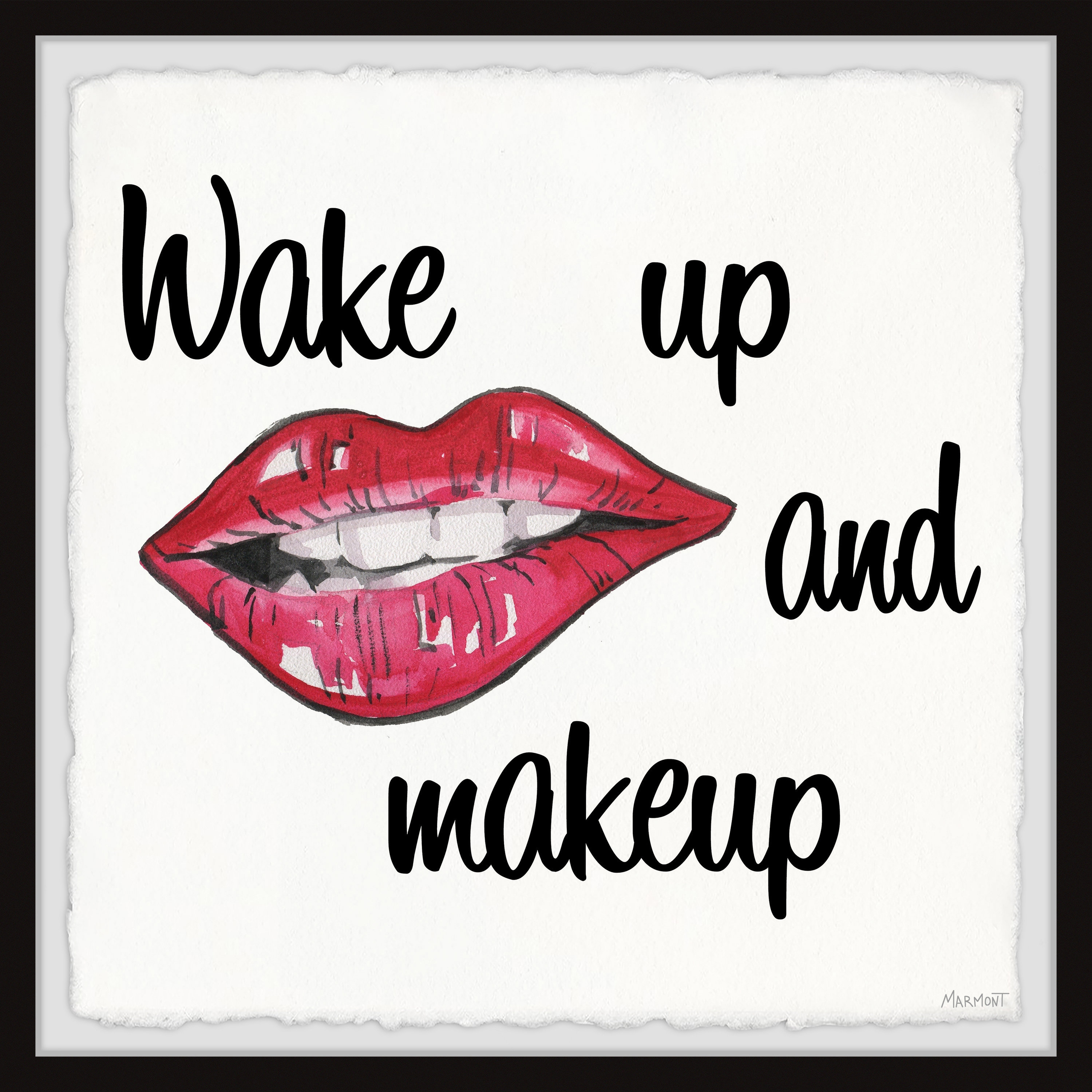 House of Hampton Wake Up and Makeup - Picture Frame Textual Art Print ...