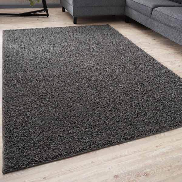 THE RUGS Myshaggy Collection Rugs Solid Design in Dark Grey & Reviews ...
