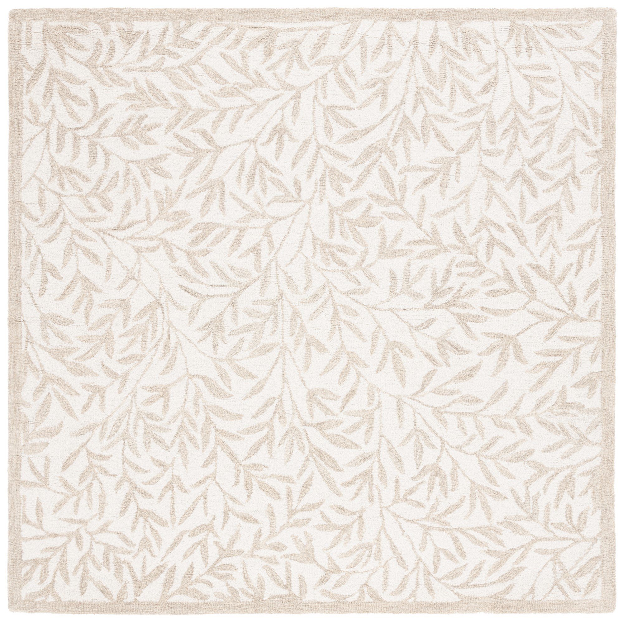 Winston Porter Jaci Floral Handmade Tufted Area Rug in Ivory/Beige ...