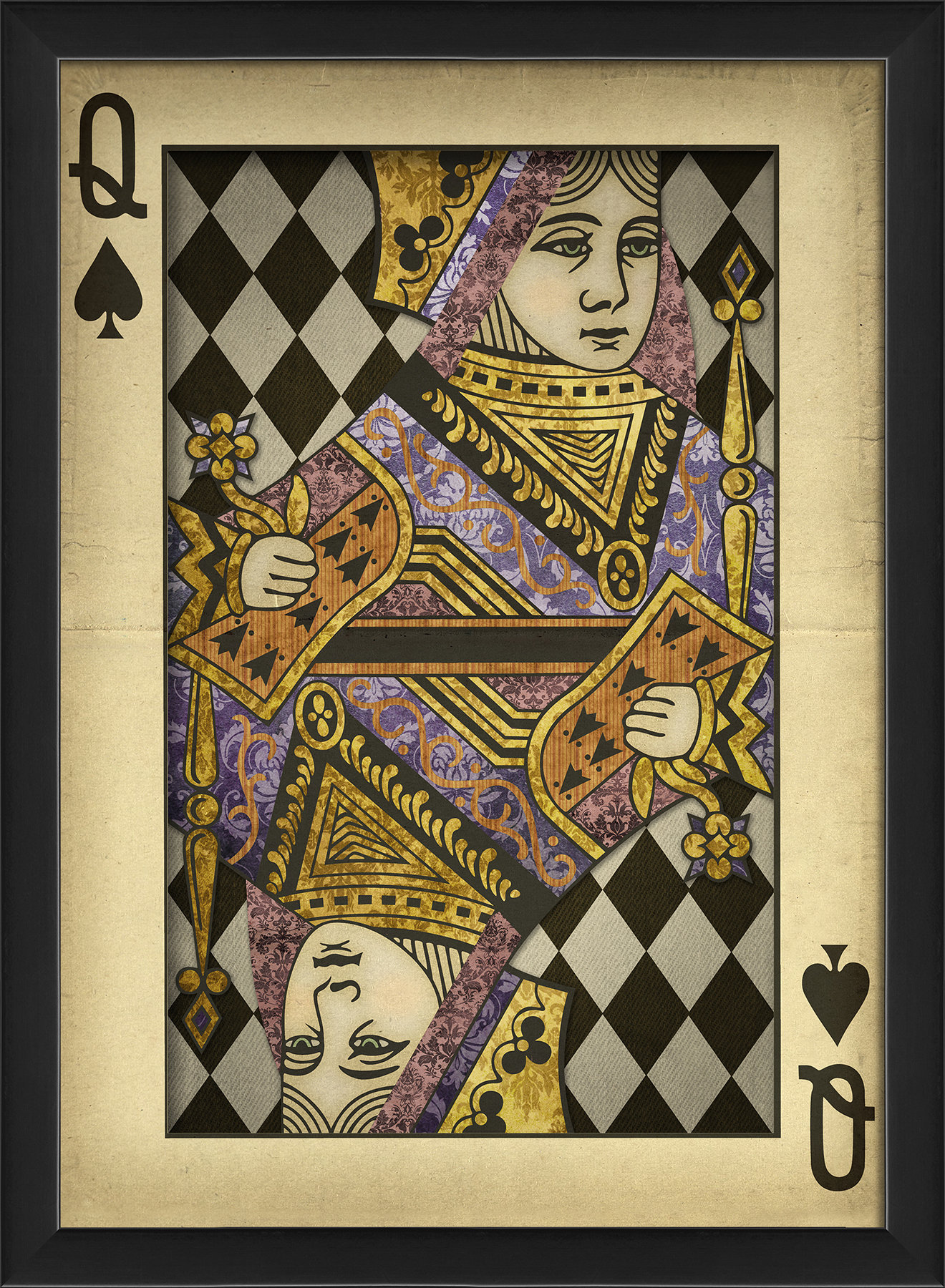 Williston Forge 'Queen of Spades' Framed Graphic Art | Wayfair