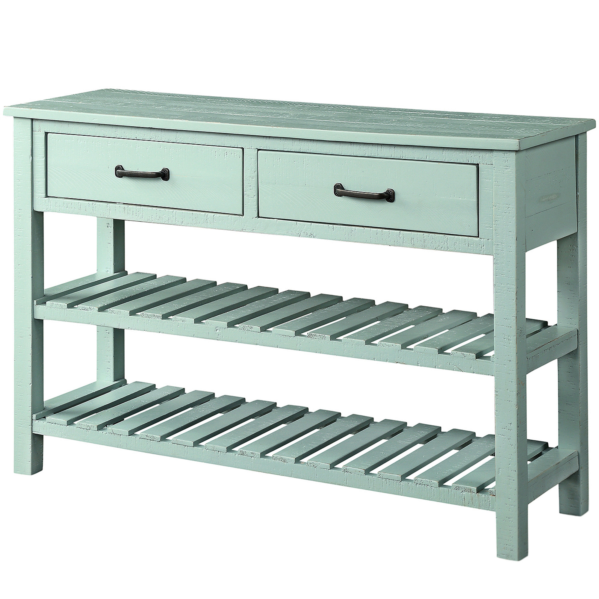 Bungalow Rose Merv Retro Console Table For Entryway With Drawers And ...