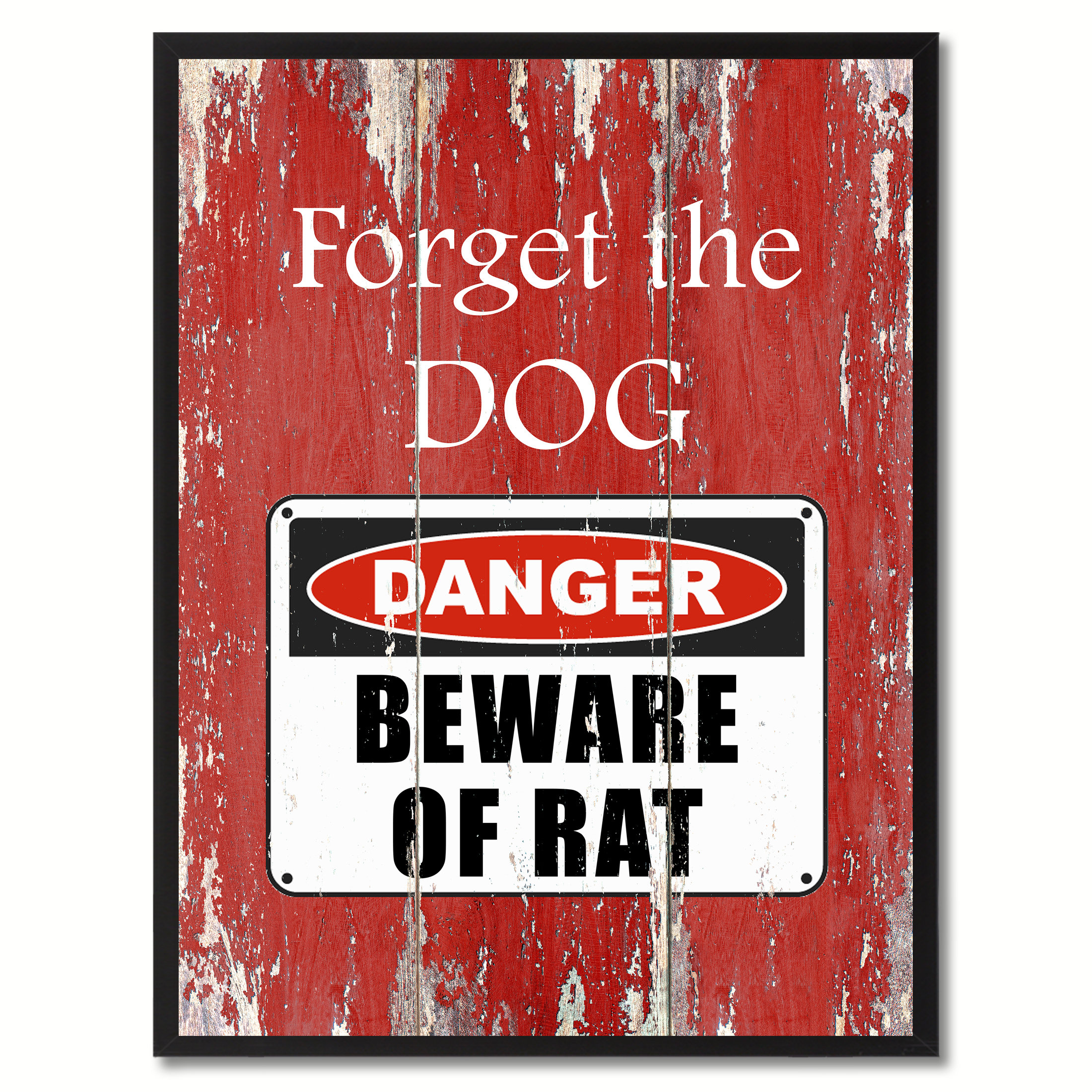 Trinx Beware Of Rat Danger Sign, Canvas, Picture Frame28X37 | Wayfair