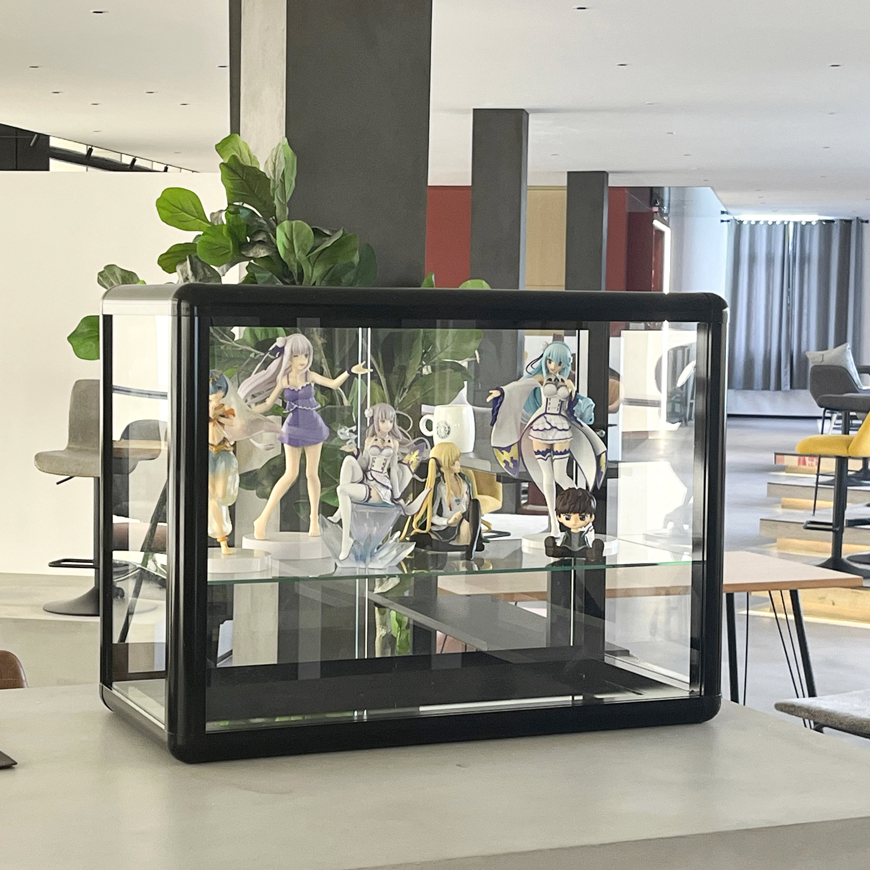 Ebern Designs Tempered Glass Counter Top Display Showcase With Sliding ...